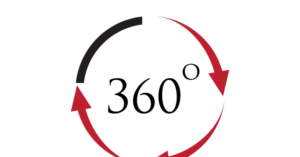 360 degree angle rotation icon symbol logo version v15