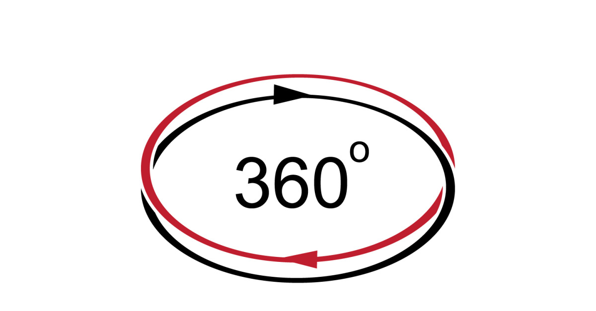 360 degree angle rotation icon symbol logo version v20