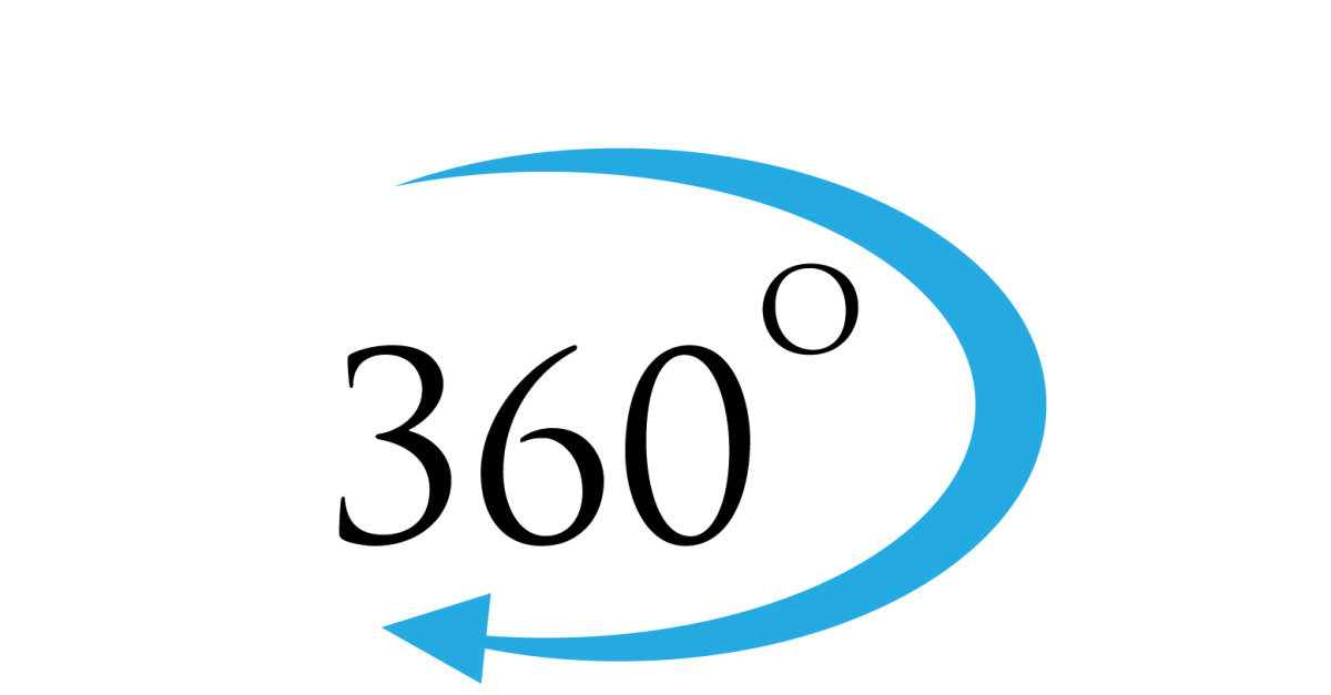 360 degree angle rotation icon symbol logo version v9