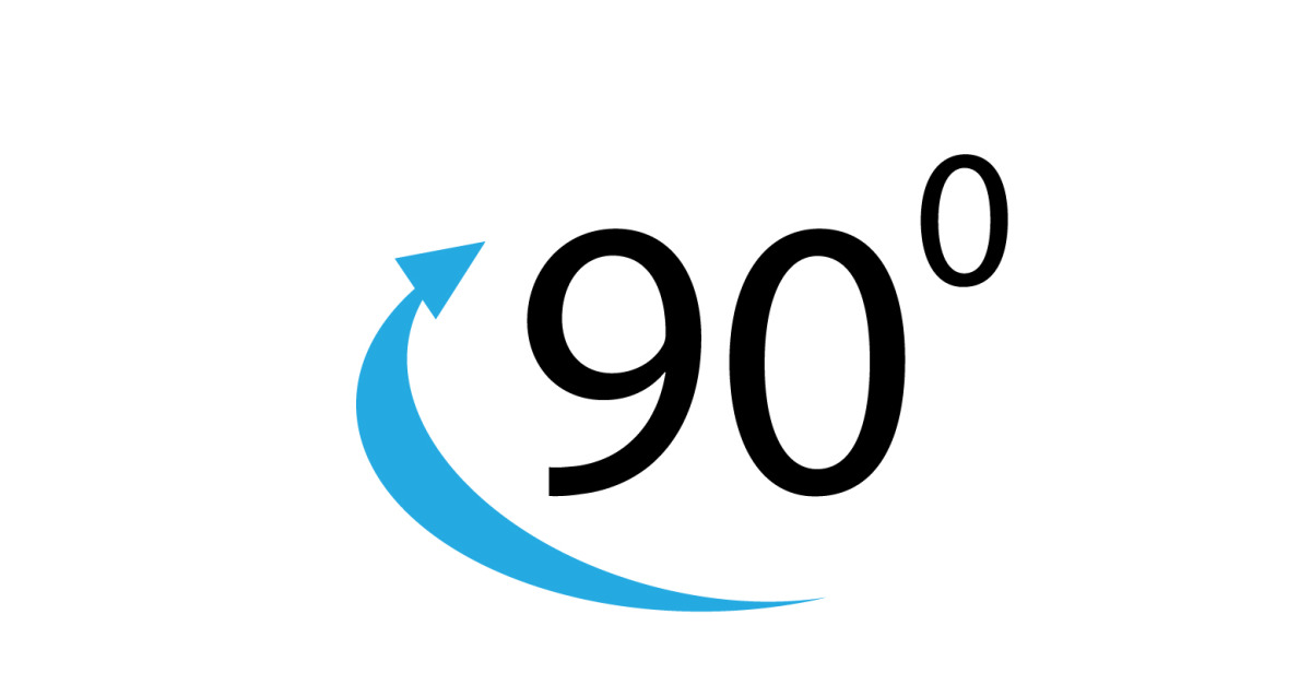 90 degree angle rotation icon symbol logo v64