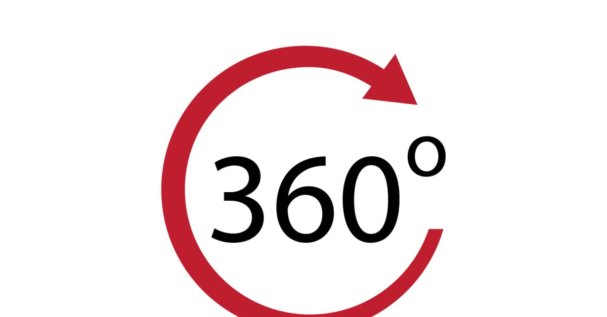 Rotación de ángulo de 360 grados icono símbolo logo versión v4