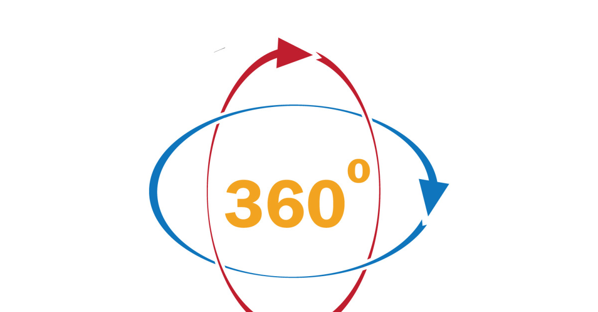 Rotación de ángulo de 360 grados icono símbolo logotipo versión v25
