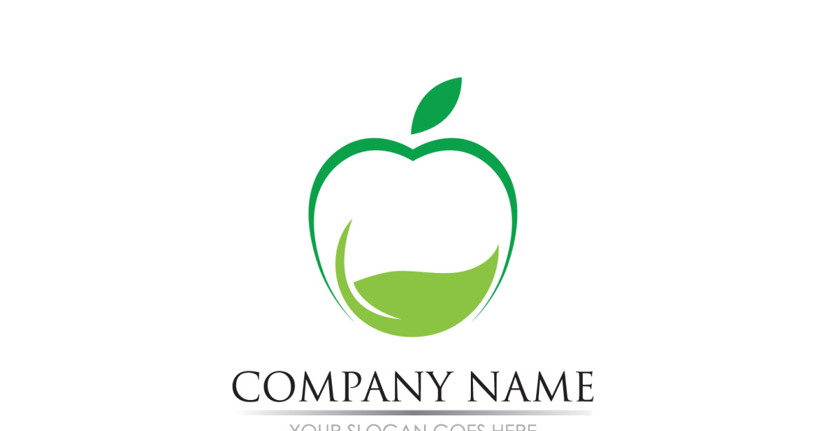 Elma meyve simgesi simgesi logo sürümü v36 - TemplateMonster