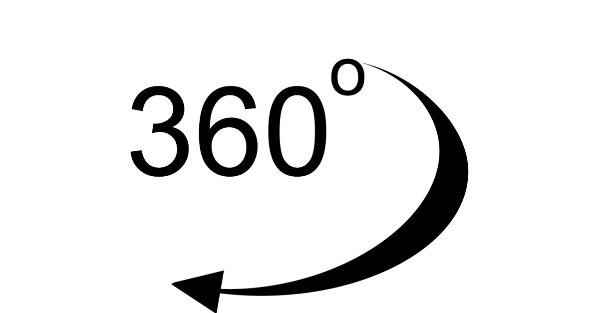 360 degree angle rotation icon symbol logo version v58