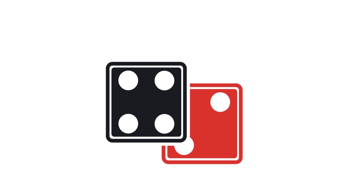 Modello icona logo poxer gioco di dadi versione v3