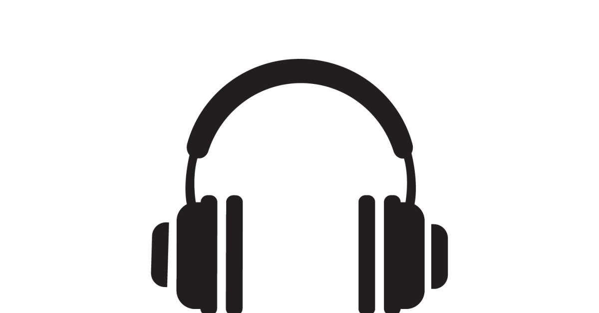 Logo de podcast de musique casque vecteur v2