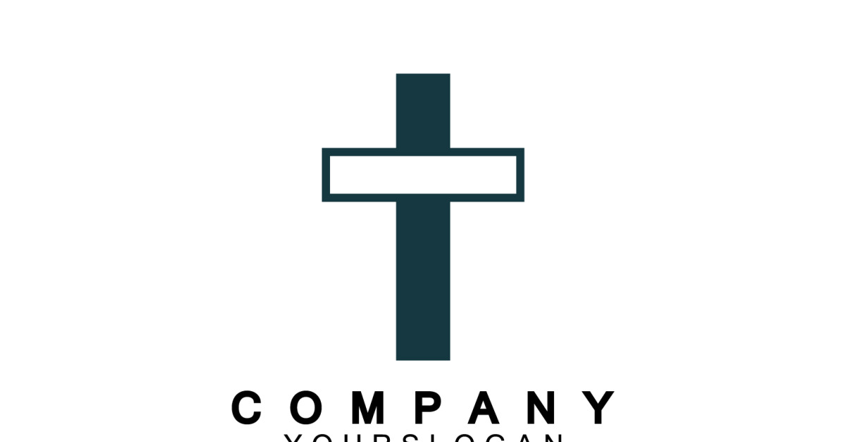 Croix chrétienne icône logo vecteur v1 - TemplateMonster