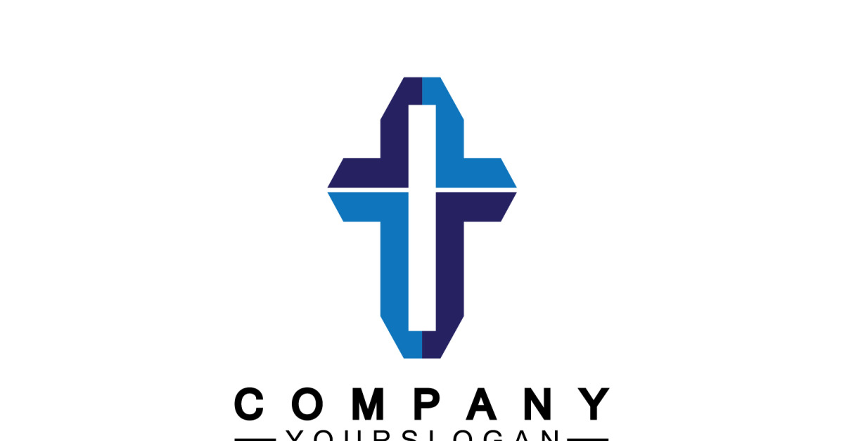 Christian cross icon logo vector v17 - TemplateMonster