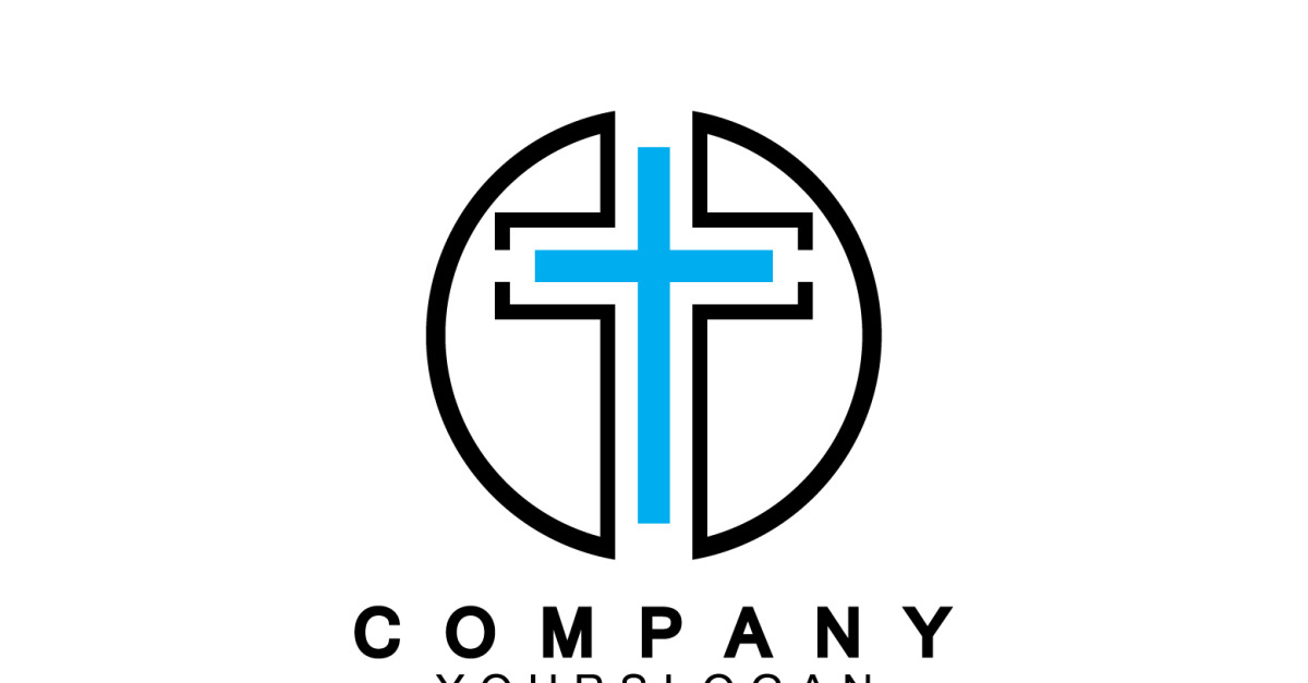 Christian cross icon logo vector v18 - TemplateMonster