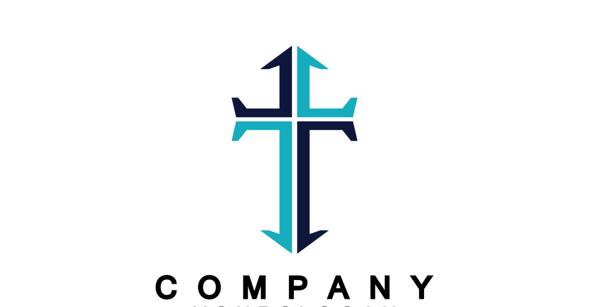 Christian cross icon logo vector v19 - TemplateMonster