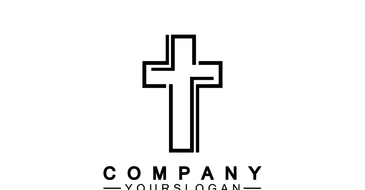 Christian cross icon logo vector v28 - TemplateMonster