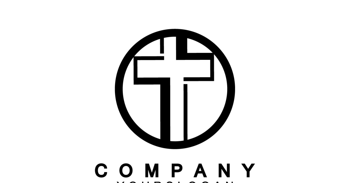 Christian cross icon logo vector v36 - TemplateMonster