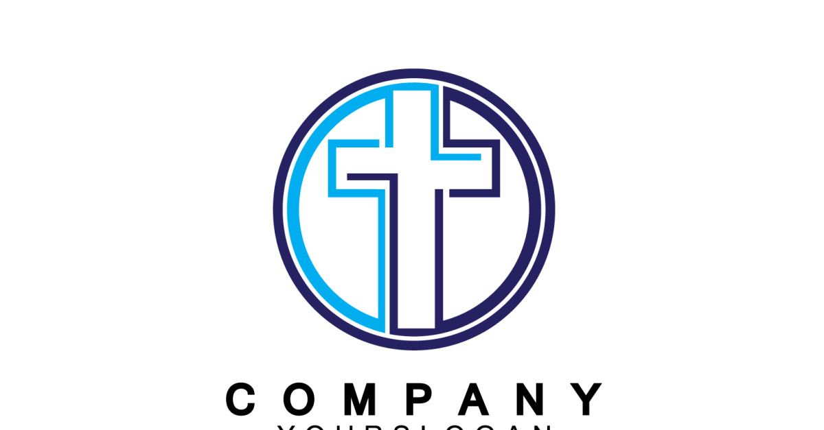 Vector de logotipo de icono de cruz cristiana v29