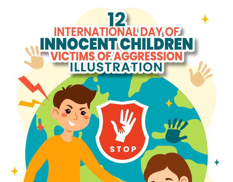 12 Children Victims of Aggression Illustration