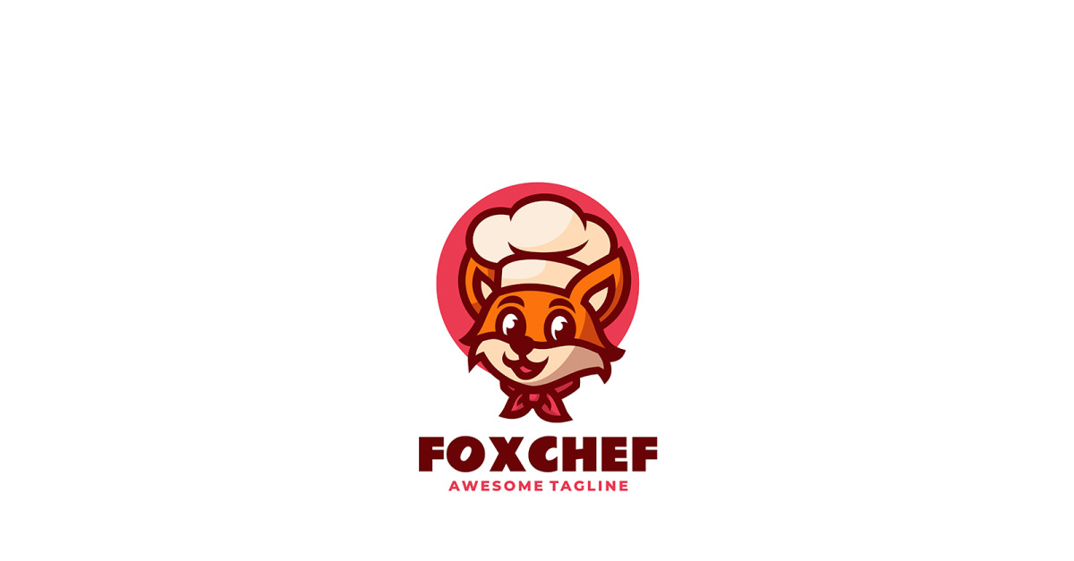 Logotipo de dibujos animados de la mascota del chef Fox