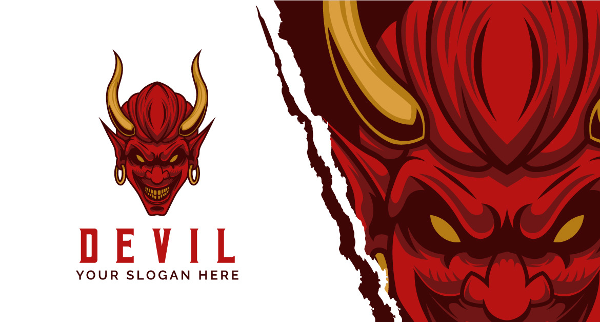 Devil Man Logo Design Vector Mascot template
