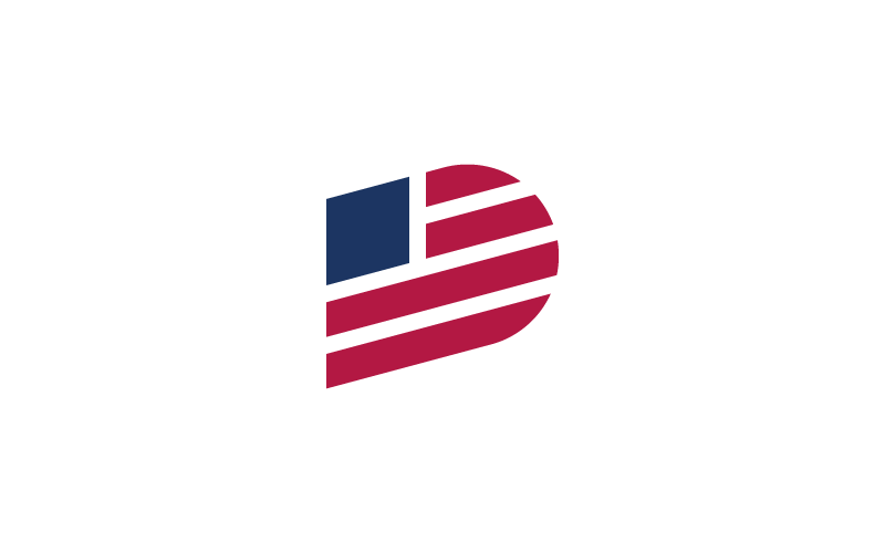 Letter D USA Flag Logo Template #392936 - TemplateMonster