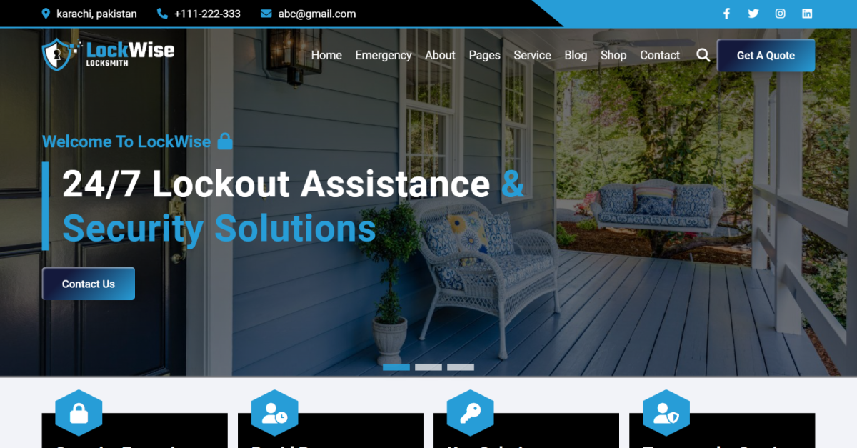 LockWise - Modèle de site Web HTML5 pour serrurier et systèmes de sécurité