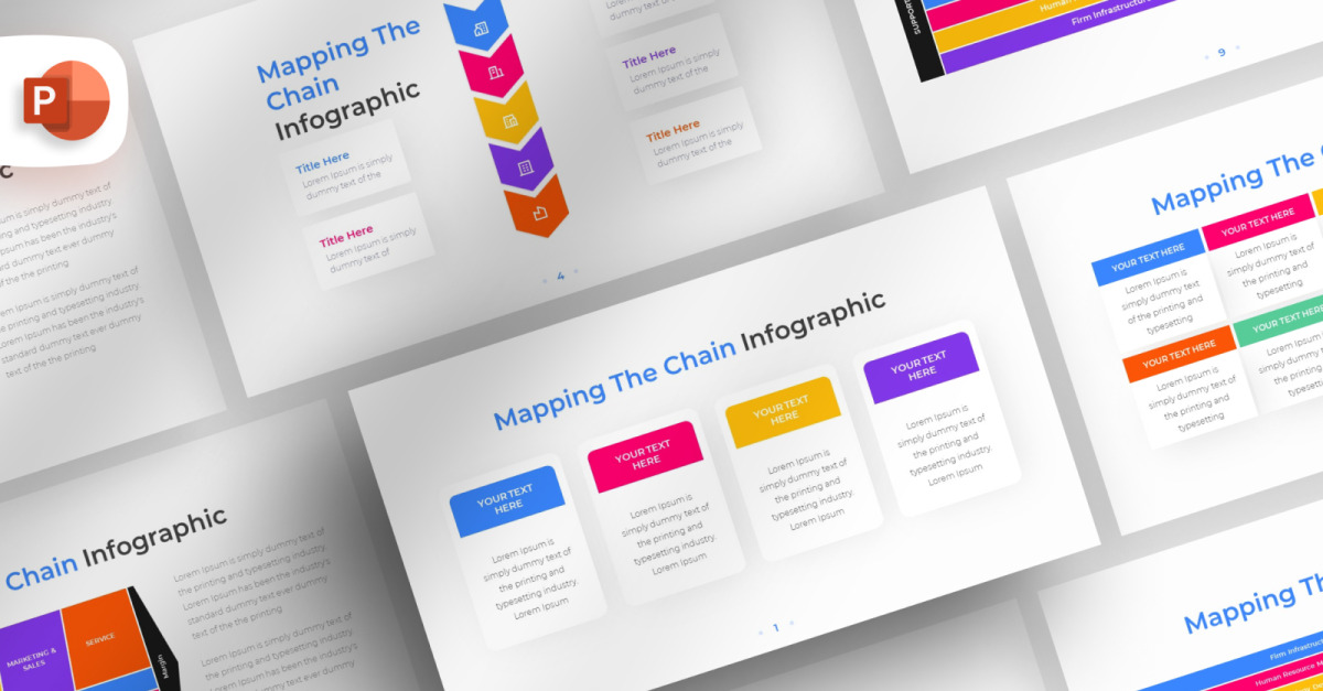 Cartographie de la chaîne Modèle d'infographie PowerPoint