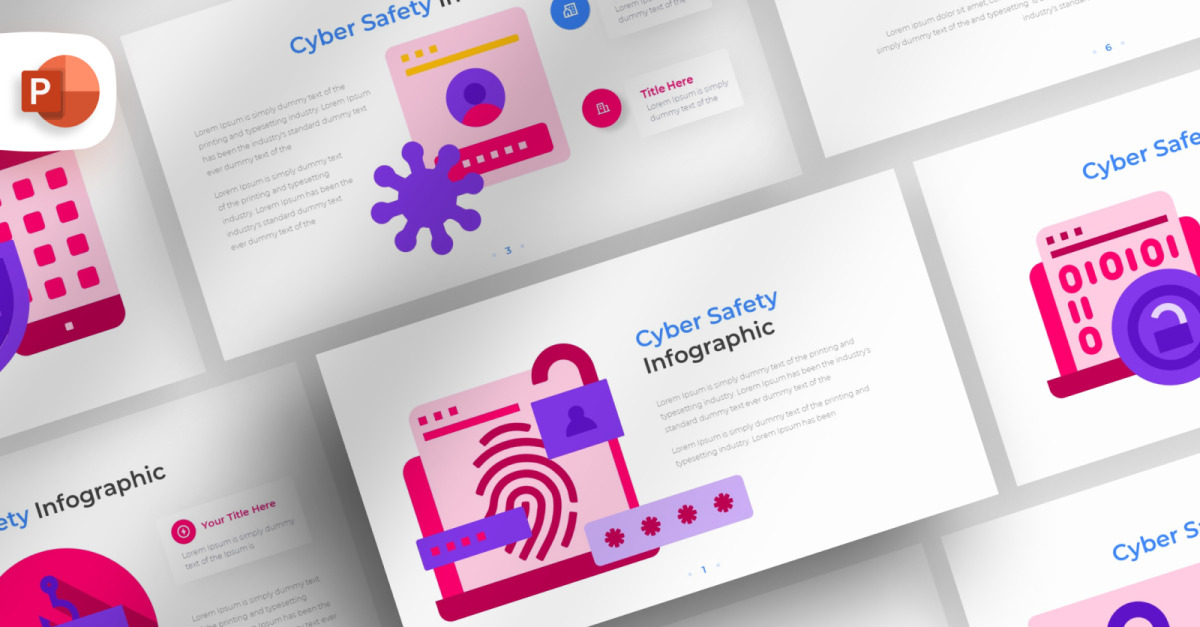 Cyber Safety PowerPoint Infographic Template