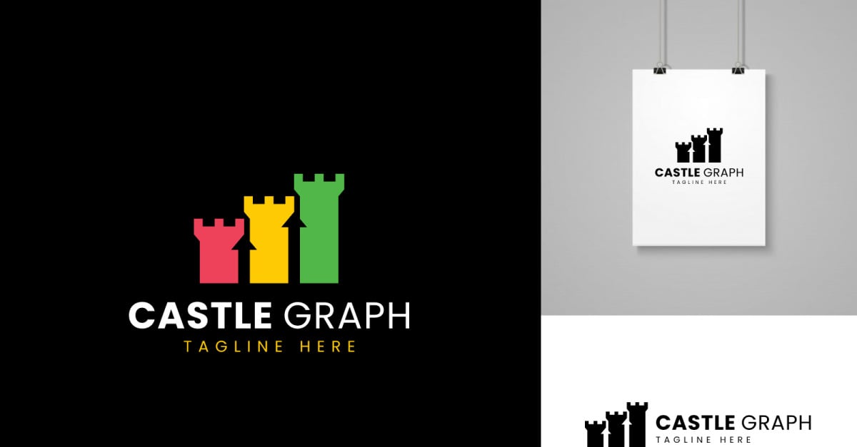 Plantilla de diseño de registro única y creativa de Castle Graph