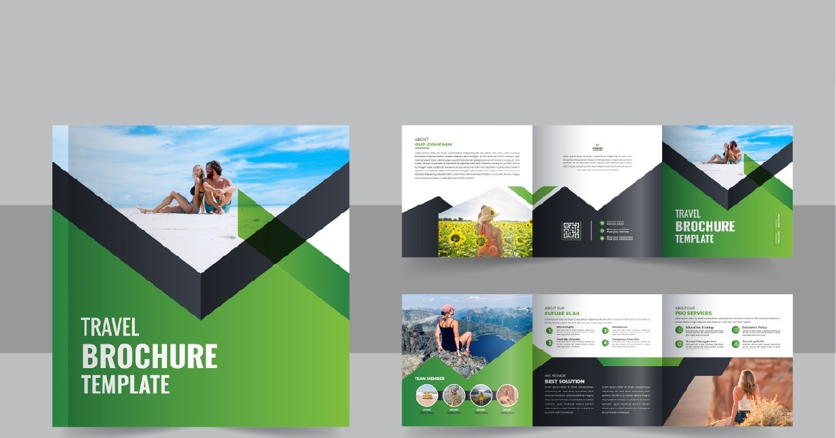 Travel Square Trifold Brochure or Square Trifold Brochure design ...