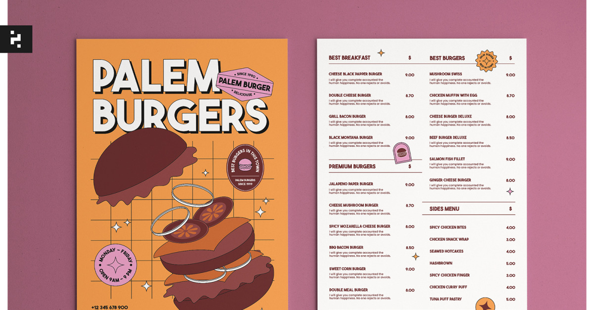 Classic Burger Menu Template #394721 - TemplateMonster