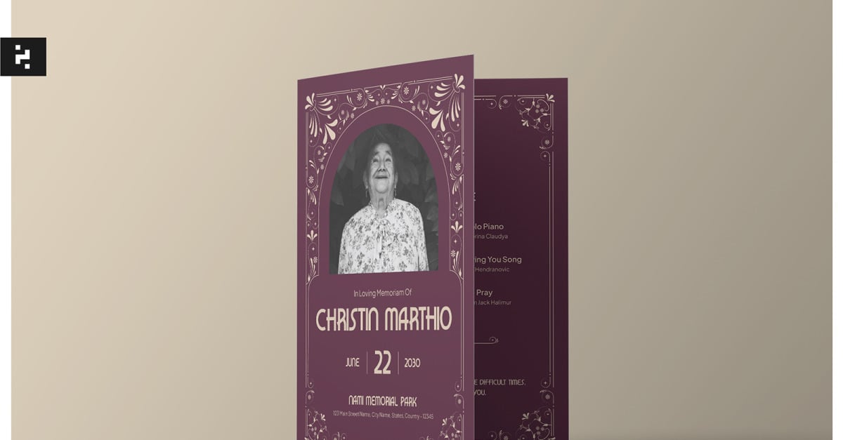 Programme funéraire floral classique - TemplateMonster