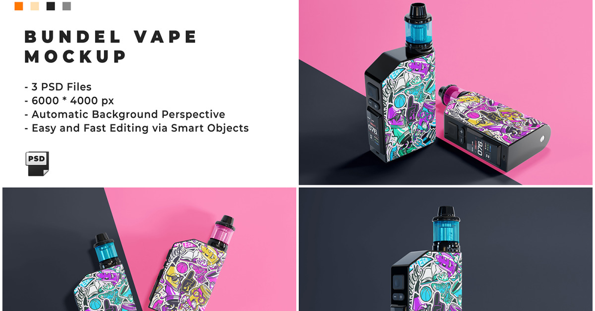 Bundle Vape Mockup Template 2 #395021 - TemplateMonster