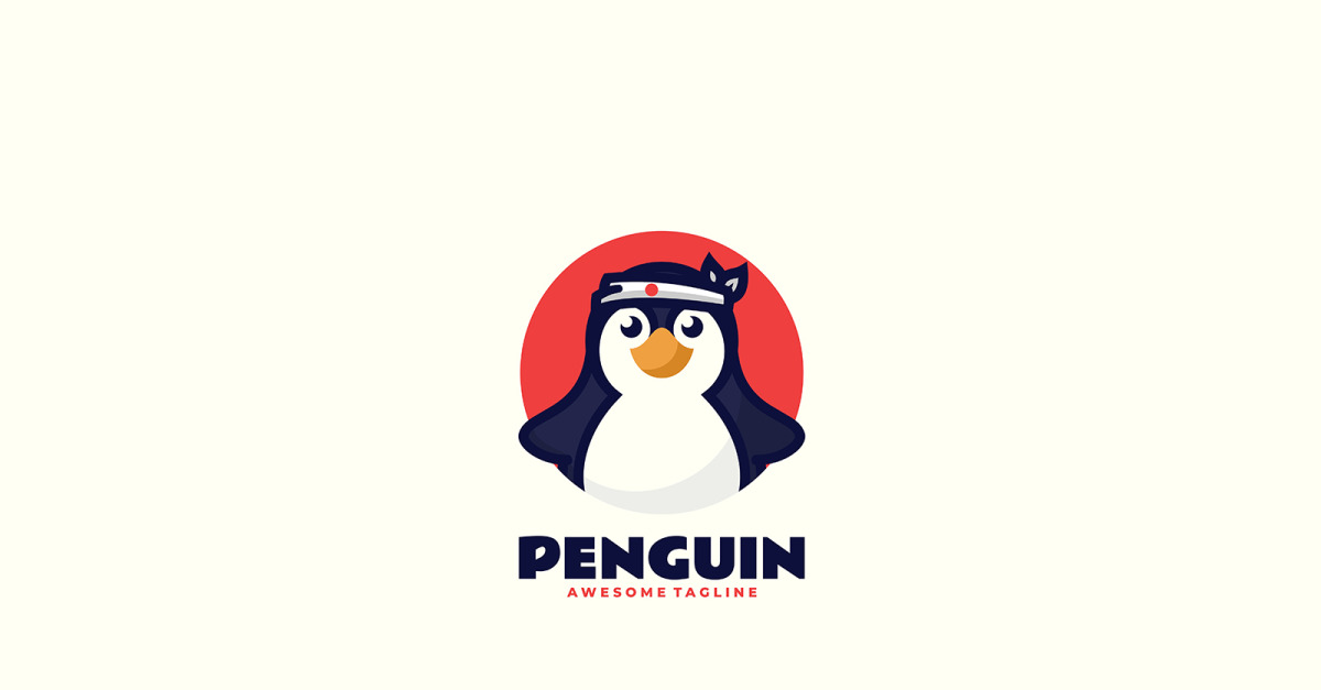 Penguin Simple Mascot Logo 5 #395140 - TemplateMonster