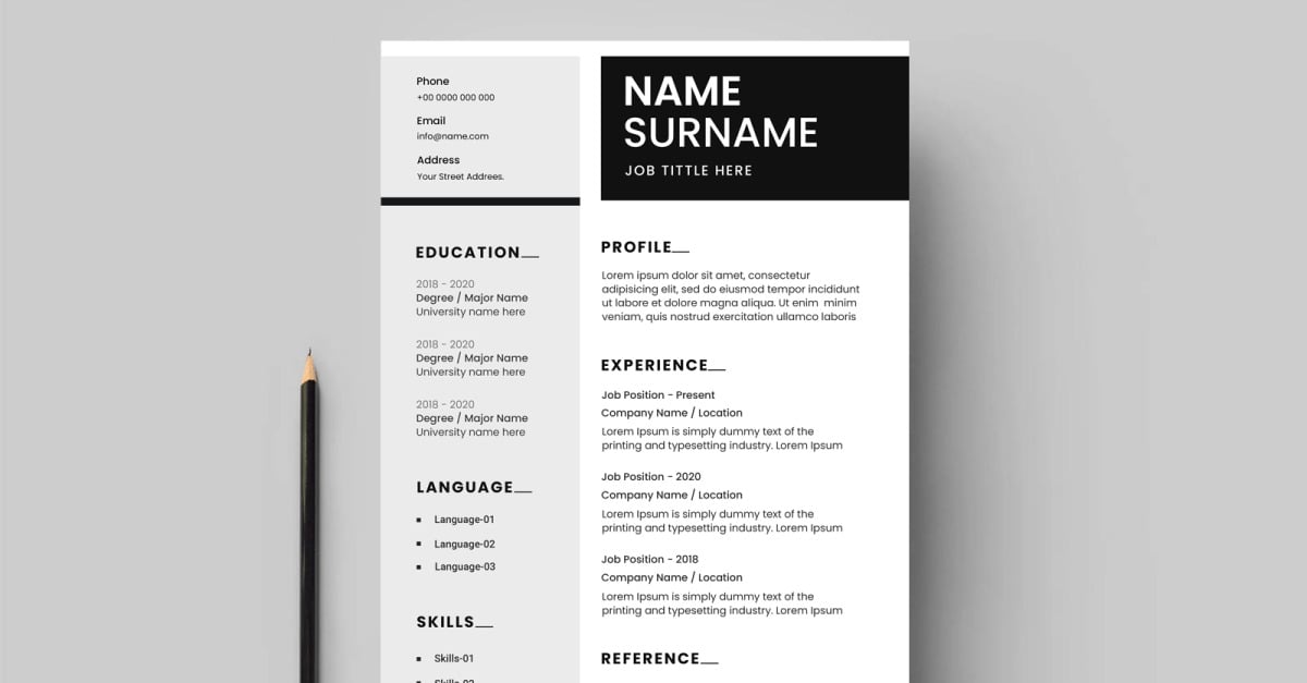 Clean and Professional Resume Layout - TemplateMonster