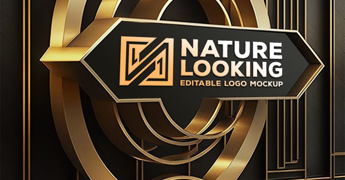 Luxury Frame Logo Mockup | geometric wall mockup