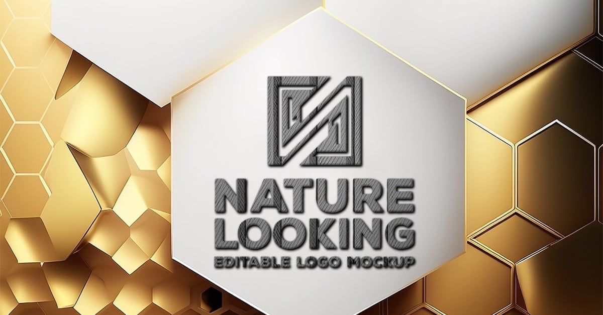 Logo mockup on polygon board | sign logo mockup