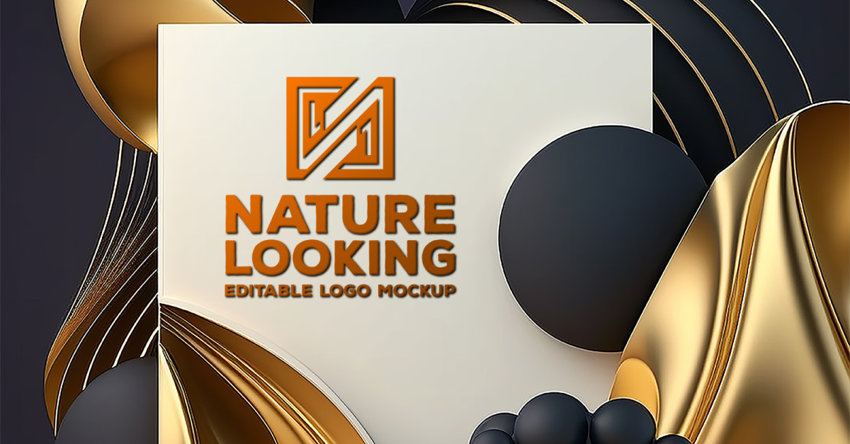 Logo mockup on white board | sign logo mockup on geometric board