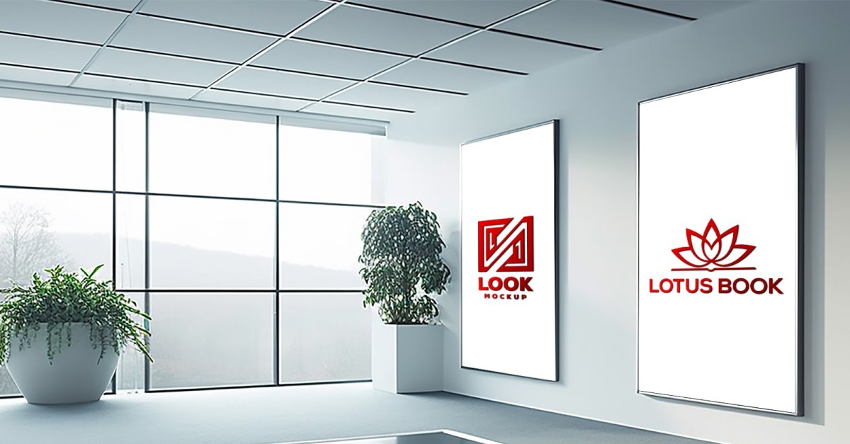 Glass wall mockup | glass building mockup | glass building logo mockup ...