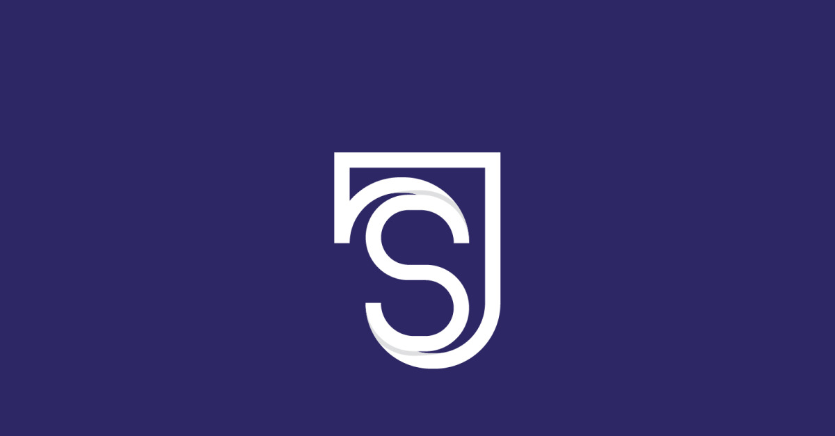 Modèle de conception de logo de contour de lettre JS