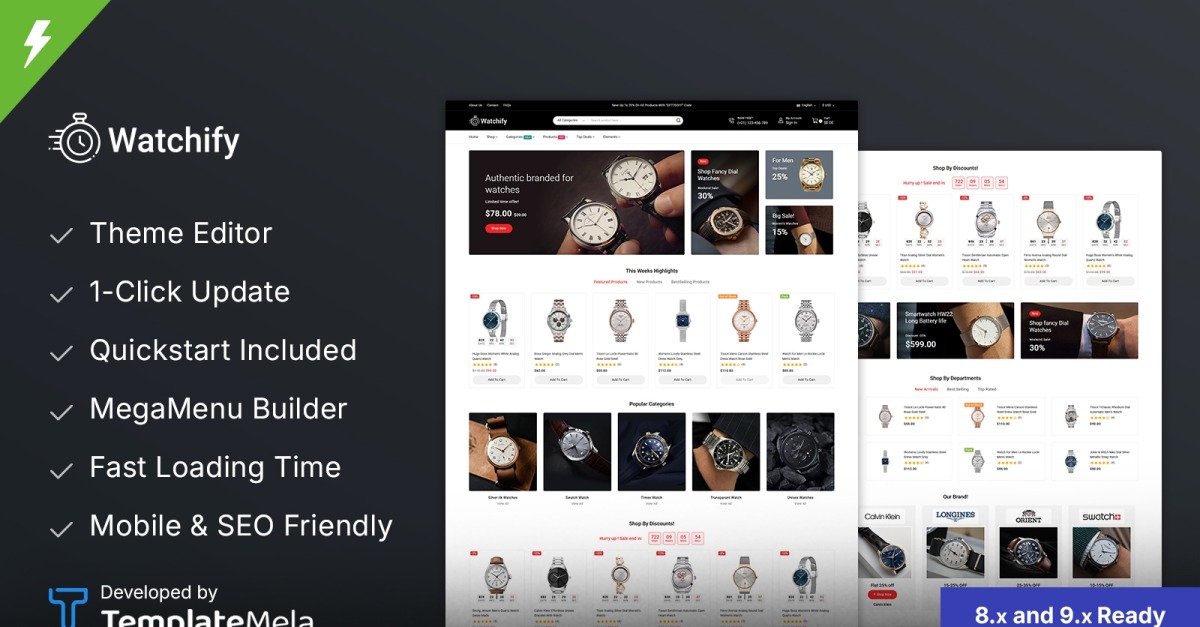 Watchify - Tema Prestashop para tienda de relojes y joyerías