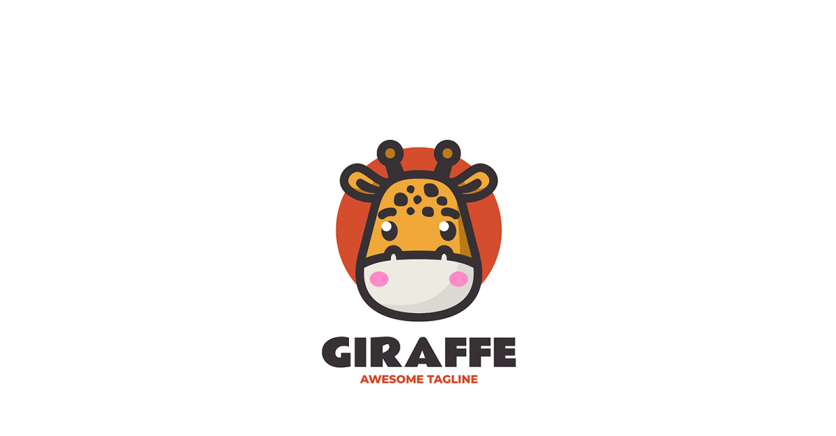Giraffe Simple Mascot Logo 2 #395796 - TemplateMonster
