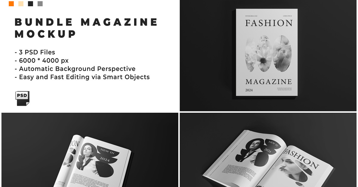 Bundle Magazine Mockup Template #395973 - TemplateMonster