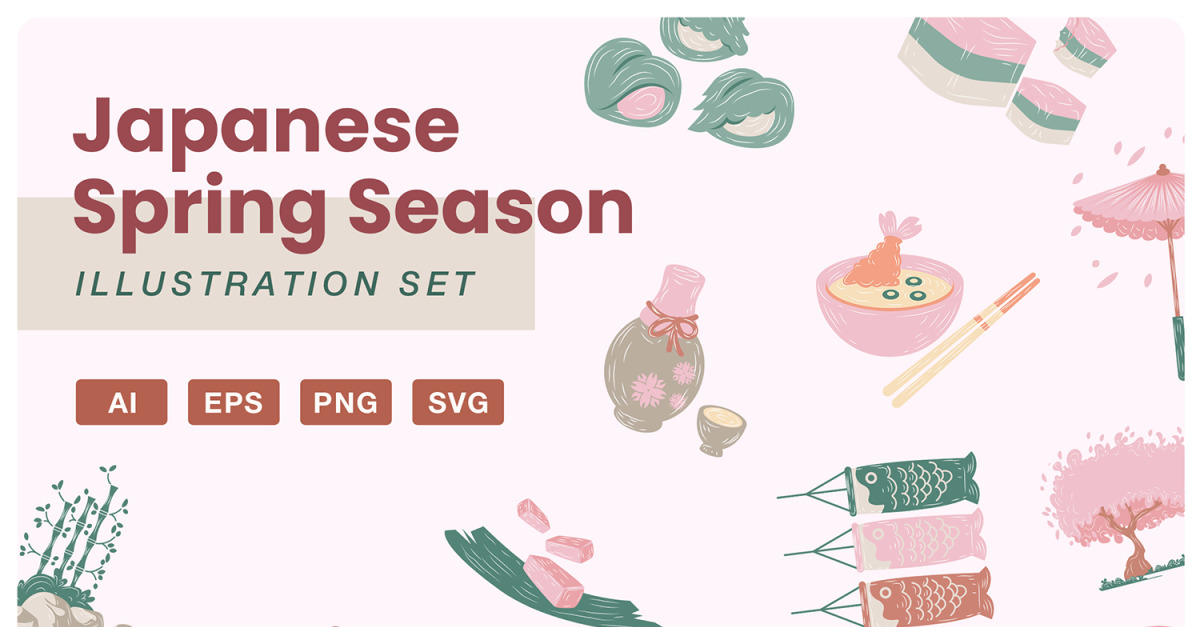 Japanese Spring Season Illustration #396059 - TemplateMonster