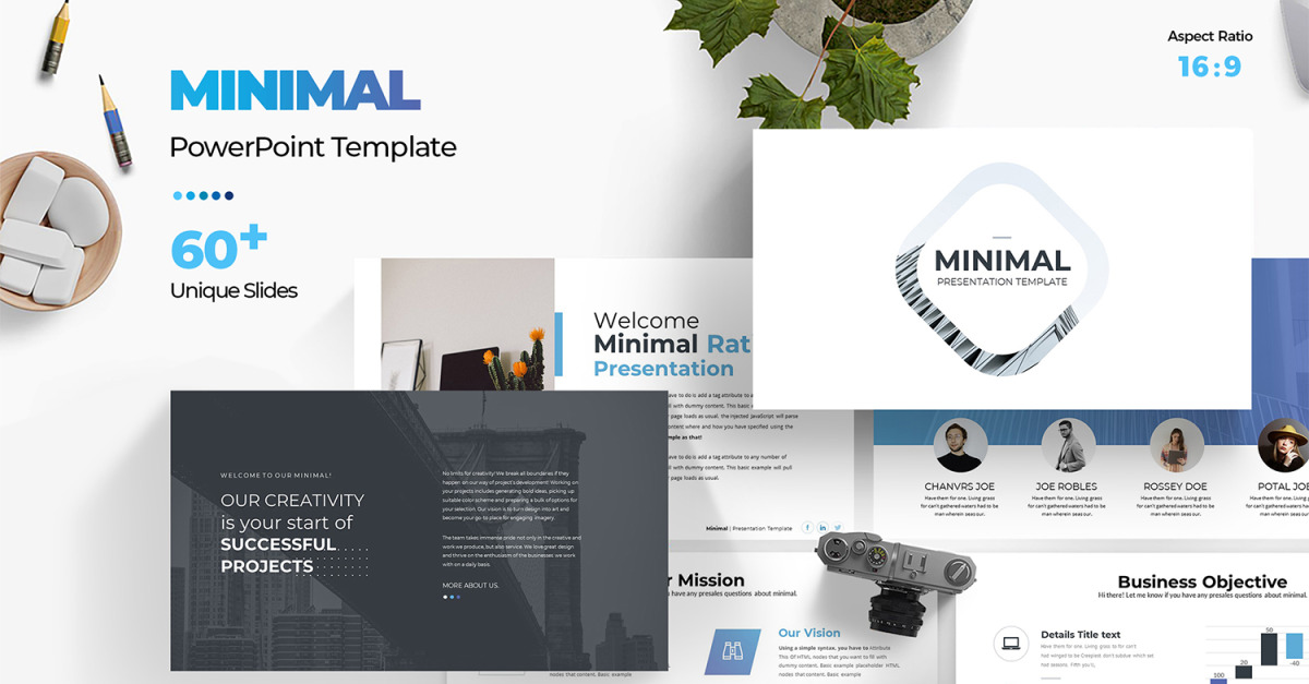 Šablona minimální prezentace PowerPoint - TemplateMonster