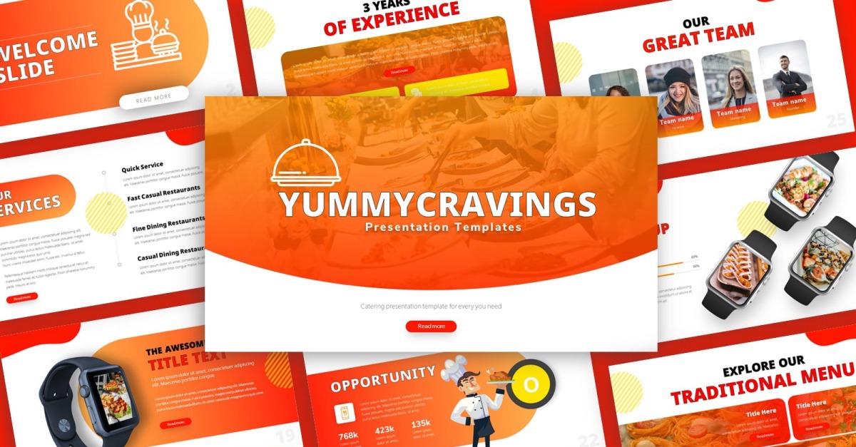 Yummy Cravings-Präsentationsvorlage #396028 - TemplateMonster