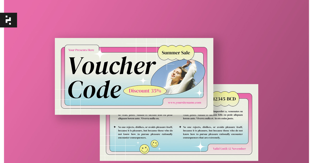 Bon de promotion style Y2K #396143 - TemplateMonster