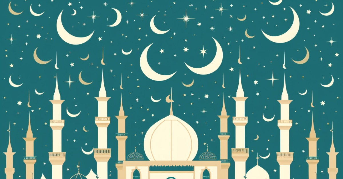 Ramadan Kareem greeting banner design with white and creem colors moon ...