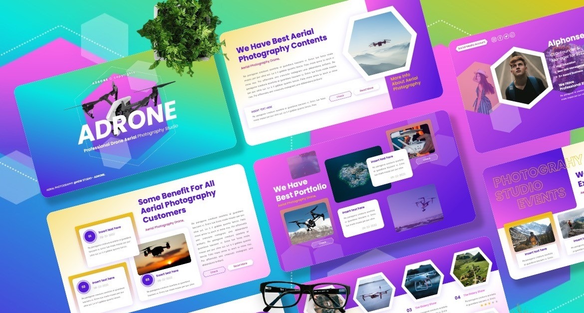 Adrone - Plantillas de Keynote para fotografía aérea con drones