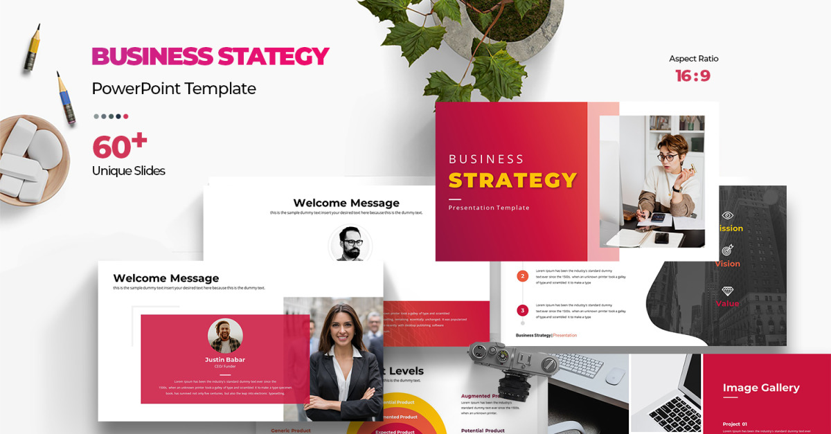 Modèles PowerPoint de stratégie commerciale - TemplateMonster