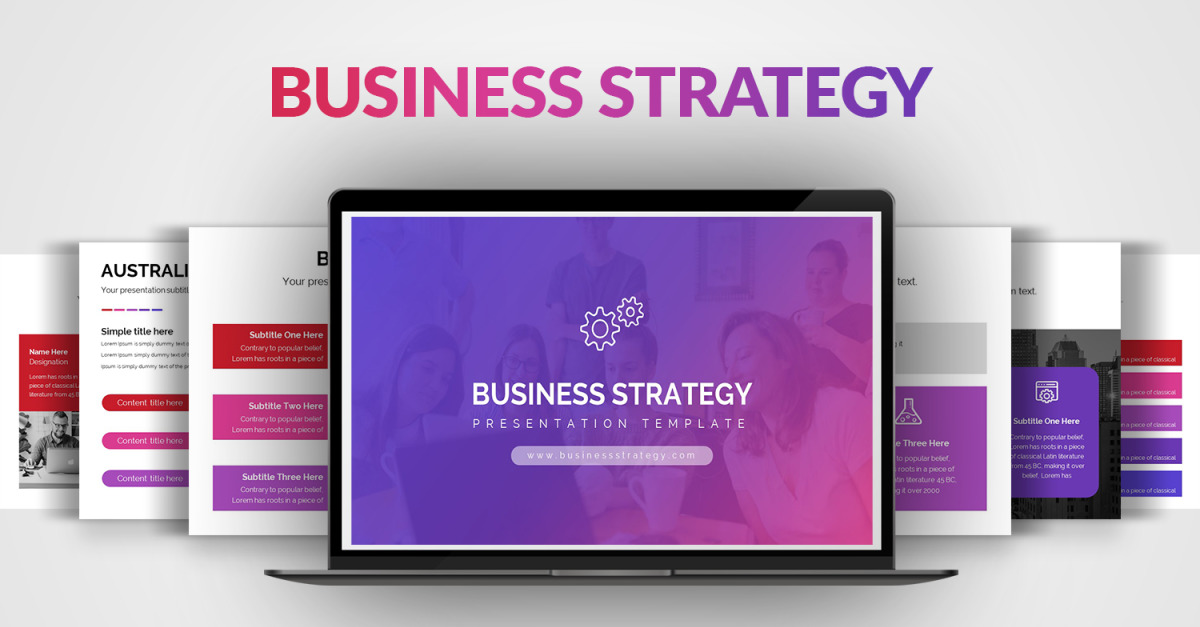 Plantilla de PowerPoint de estrategia empresarial para presentación