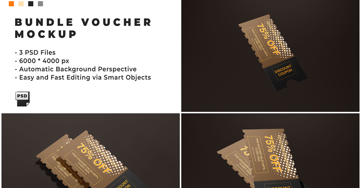 Bundle Voucher Mockup Template 1 #396557 - TemplateMonster