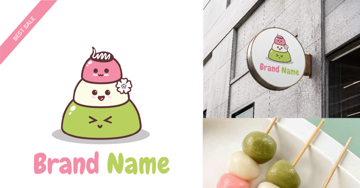 Dango Japon Yemeği Logo Tasarım Şablonu - TemplateMonster