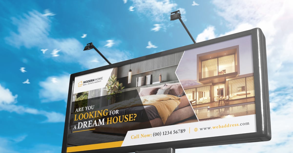 Real Estate Billboard | Simple, Minimalist Real Estate Billboard or ...
